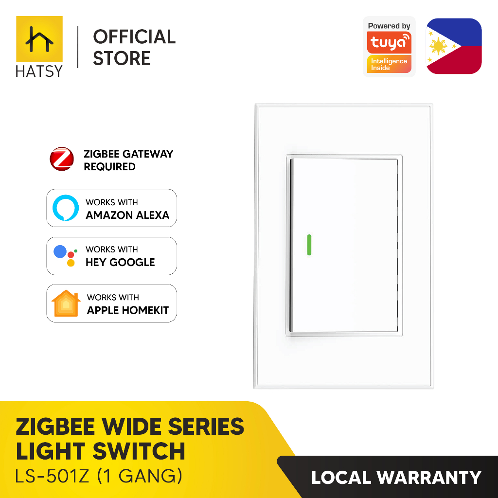 HATSY - 1GANG ZIGBEE LIGHT SWITCH, WIDE SERIES, NEUTRAL REQUIRED ...