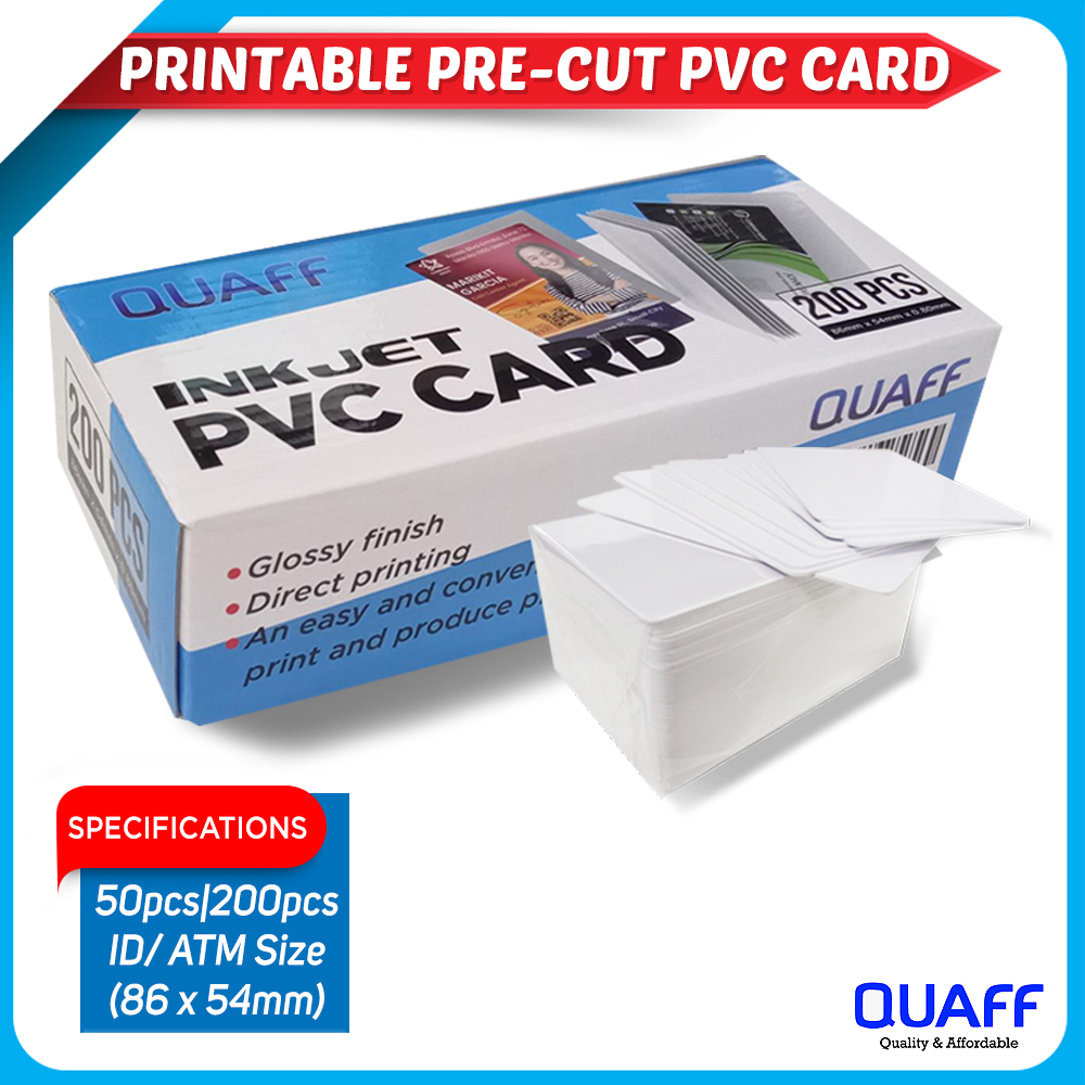 Printable PVC Pre-Cut Cards for Direct ID Printing (50-200 pcs per pack ...