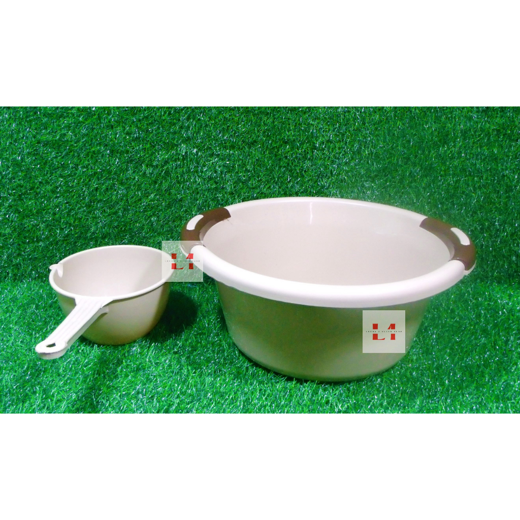 Set dipper and basin/palanggana (mocha color only) | Shopee Malaysia