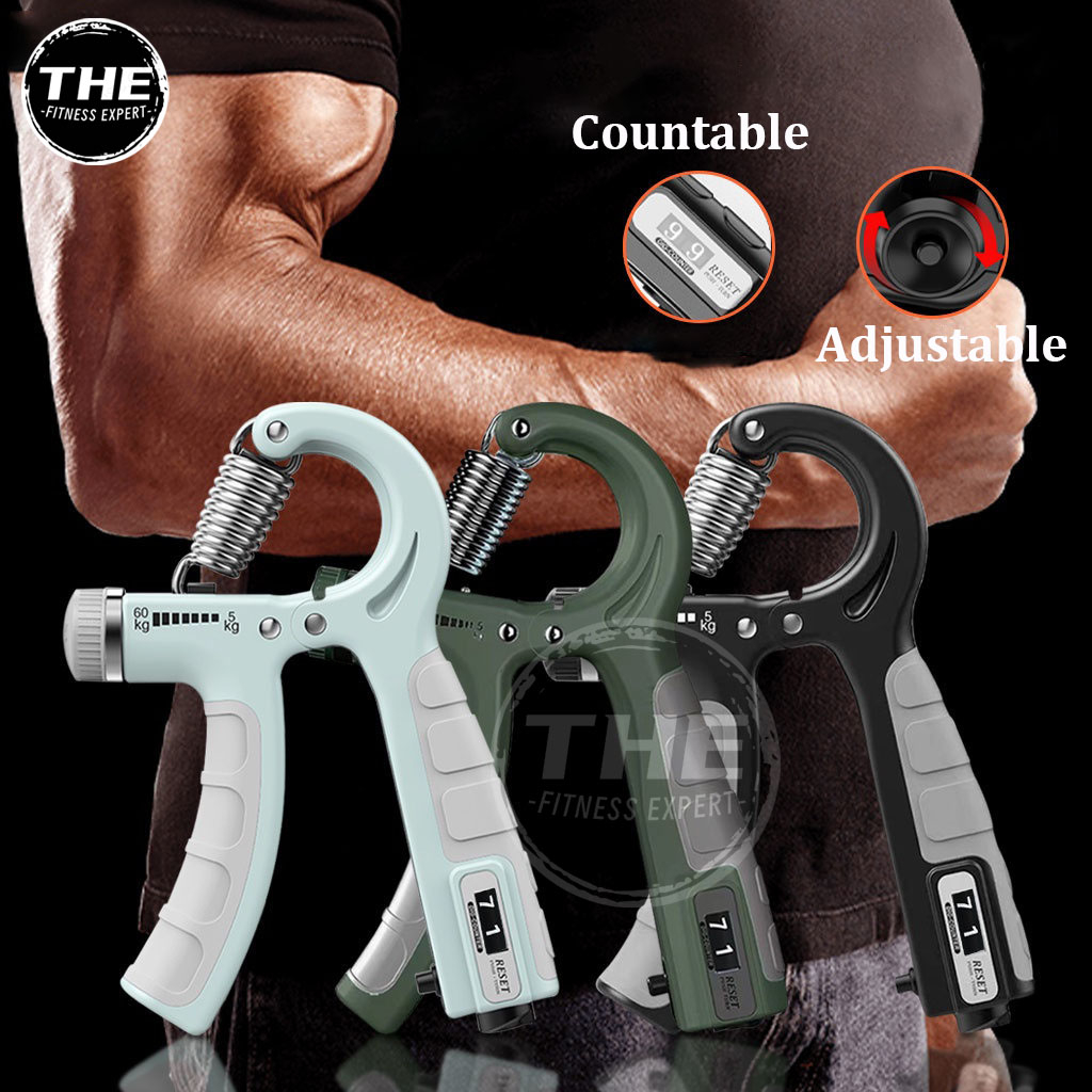 Hand Gripper 5-60Kg handle grip Countable R-Shape Adjustable grip ...