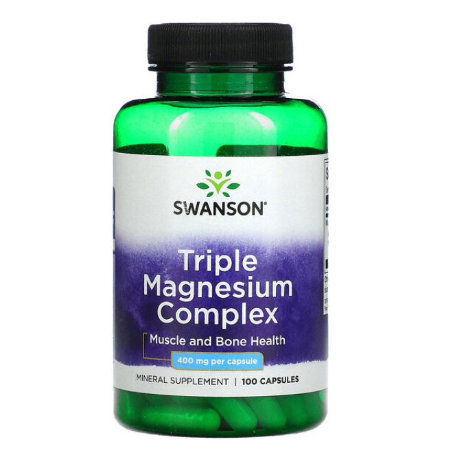 Swanson, Triple Magnesium Complex, 400 mg, 100 Capsules | Shopee Malaysia