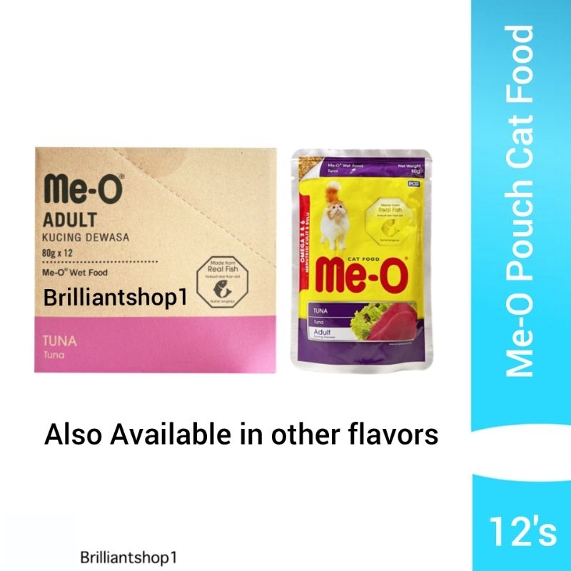 ( 1 Box X 12 Pouch) Me-O POUCH WET CAT FOOD 80g | Shopee Malaysia