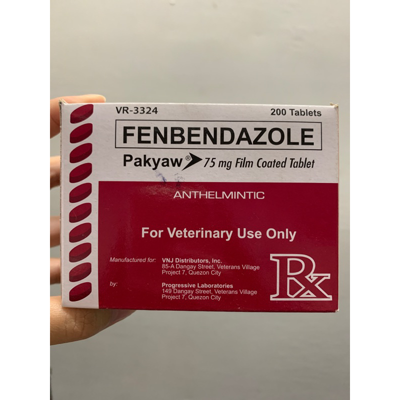 FENBENDAZOLE PAKYAW TABLET DEWORMER FOR ANIMALS (1 BOX/200 TABLETS ...