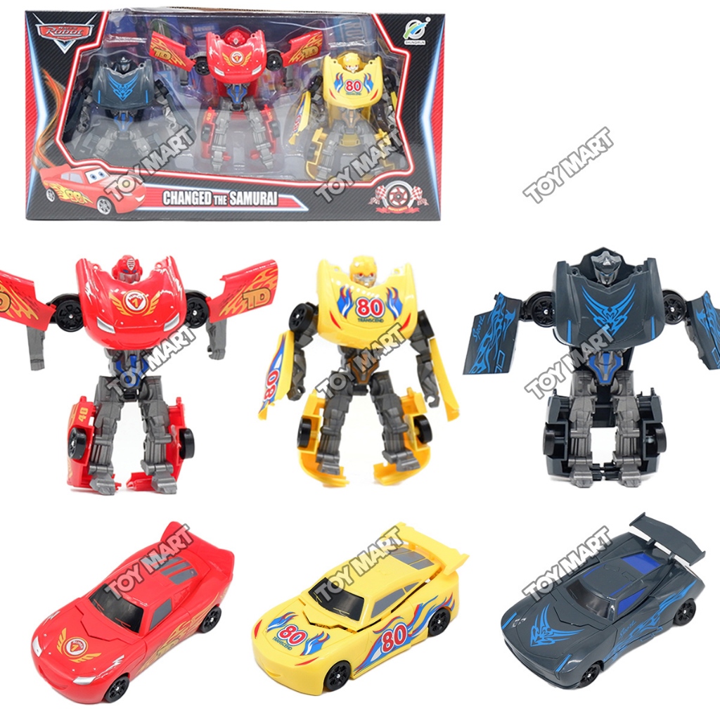 3 in 1 Cartoon Car Transformer Changed The Samurai Deformation Robot ...