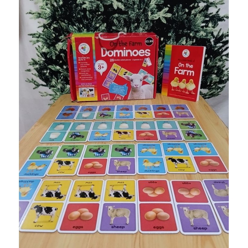 Double Sided Dominoes : On the farm & Dots - Educational Game | Shopee ...