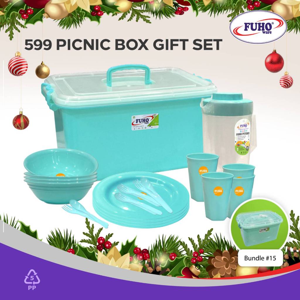 FUHO Christmas Picnic Box Set, Bundle 15 (Handy Box, Pitcher, Plate ...