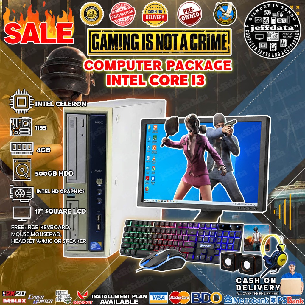 COMPUTER PACKAGE INTEL CELERON 2ND GEN 4GB 500GB HDD INTEL GRAPHICS ...