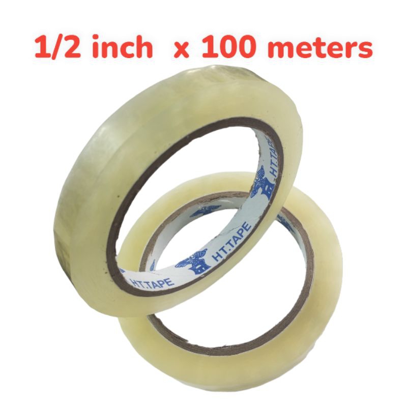 Stationery Tape Clear Tape Rolling Sealing Packing Materials 1/2inch x 100meters (12mm) | Shopee ...