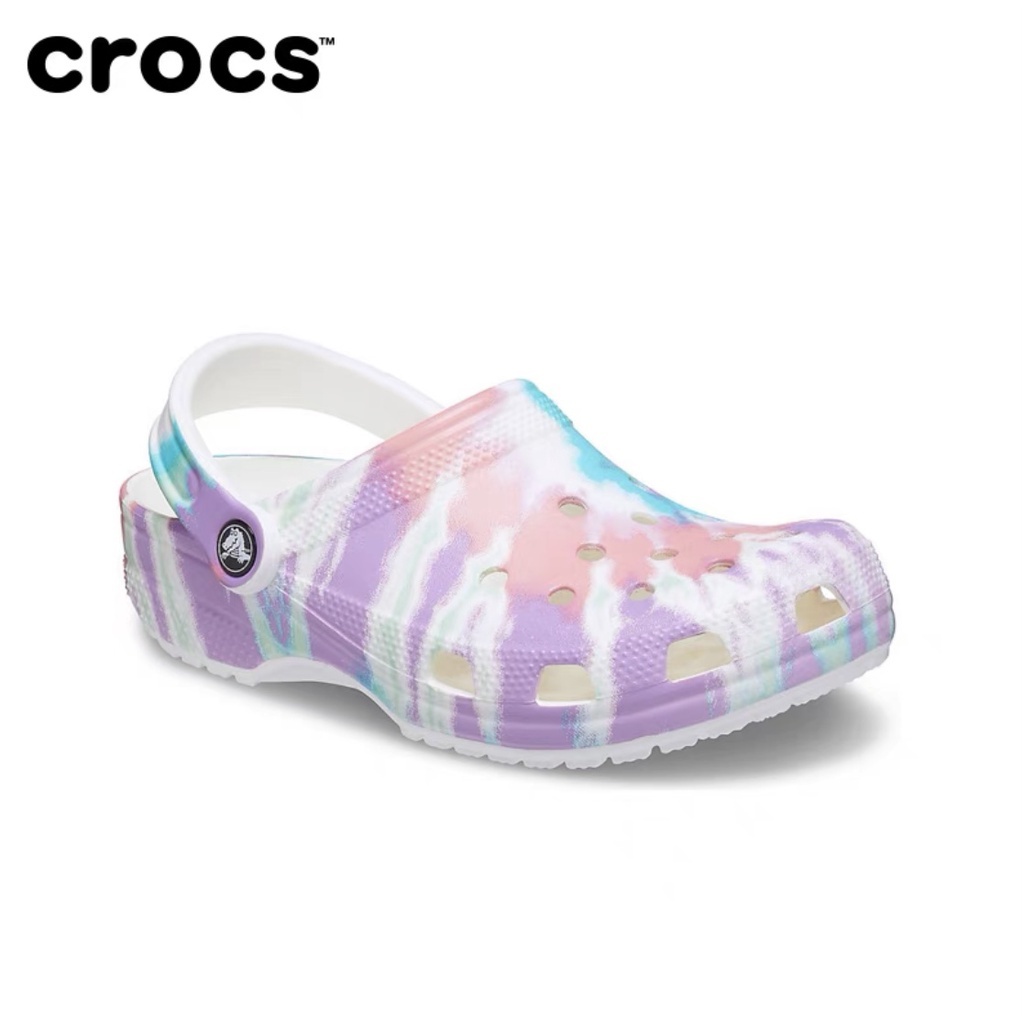 Crocs men graphic tie dye clog couple sandals solid color sandals for ...