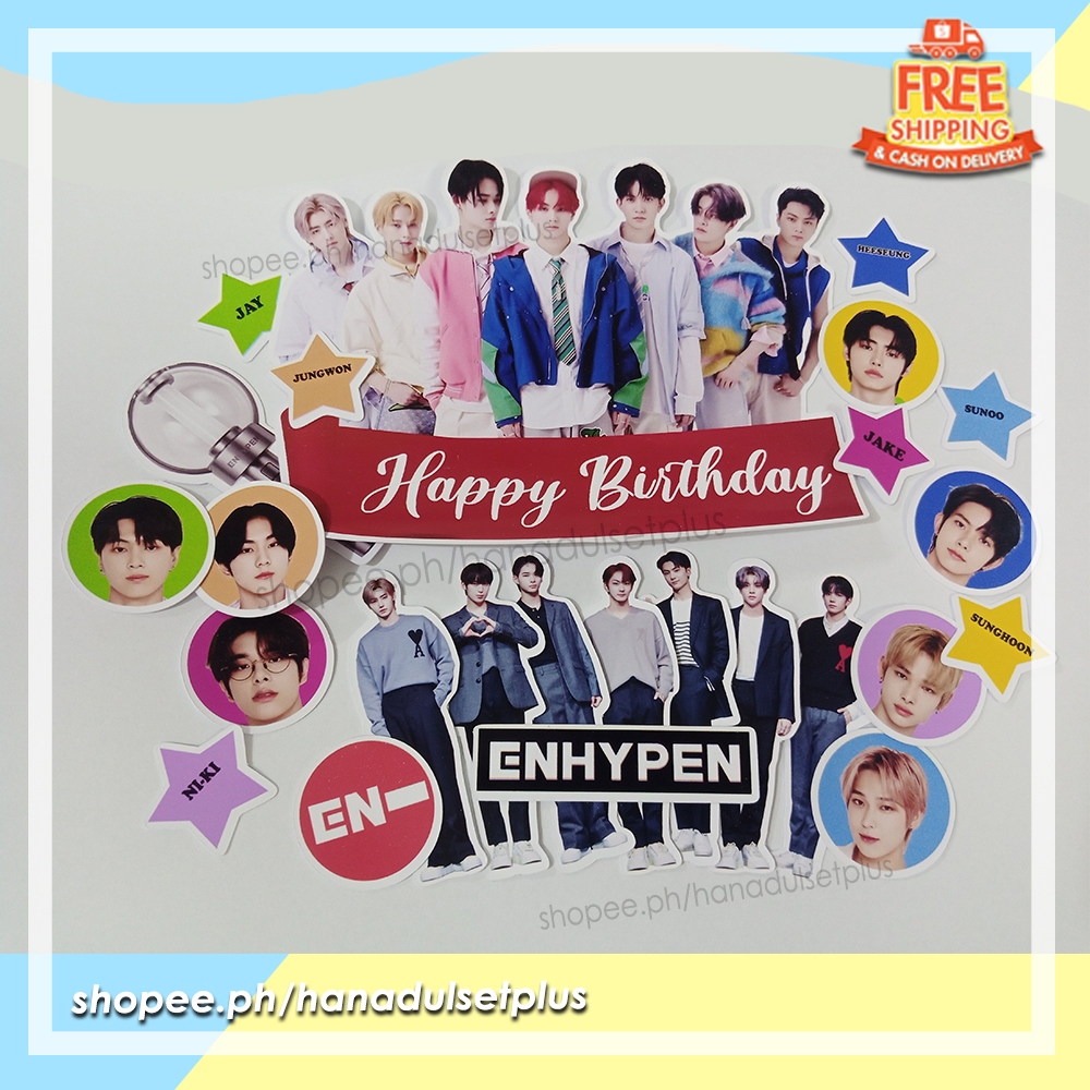 Enhypen Cake Topper SET Version 1 Happy Birthday | Shopee Malaysia