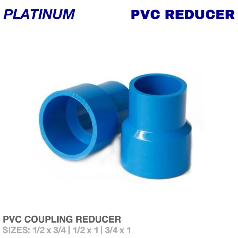 PVC Blue Coupling Reducer | Sizes: 1/2 x 3/4 | 1/2 x 1 | 3/4 x 1 ...