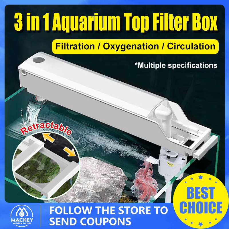 Fish Tank Filter 4 In 1 Water Filtration Tank Circulating Pump System ...