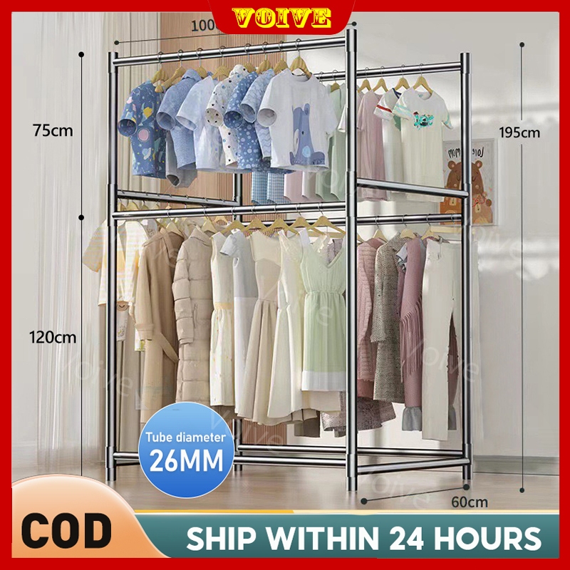 Foldable Sampayan Stainless Steel Clothes Rack Drying Stand Hanger ...