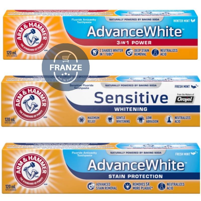 ARM & HAMMER Advance White Sensitive , Complete Care & Triple Action ...