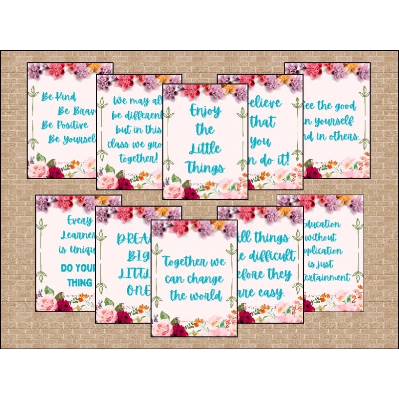 A4 Laminated Motivational Classroom Posters, Inspirational Quotes ...
