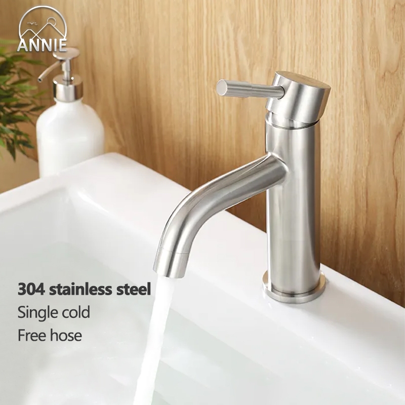 ANNIE SUS304 Faucet Stainless Steel Lavatory Heavy Duty Faucet Bathroom ...