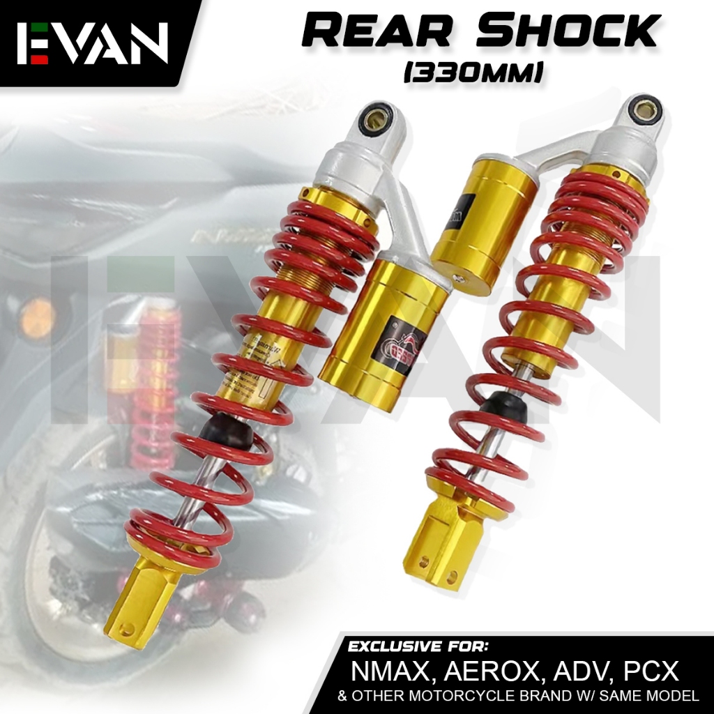 EVAN.PH Rear Dual Shock 330mm(1Set) Absorber With Gas Tank For Nmax155/Aerox/PCX/ADV/Nouvo ...