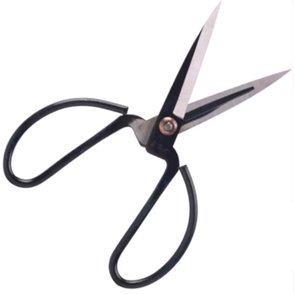 Black Metal Scissors Heavy Duty Big Size With Rubber Handle Cloths ...