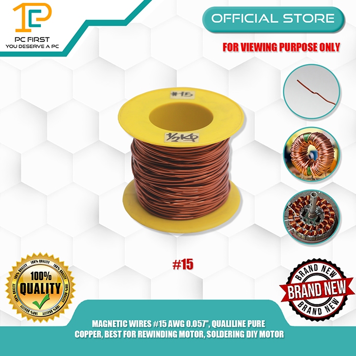 MAGNETIC WIRES 15 AWG 0.057", QUALILINE PURE COPPER, BEST FOR REWINDING ...