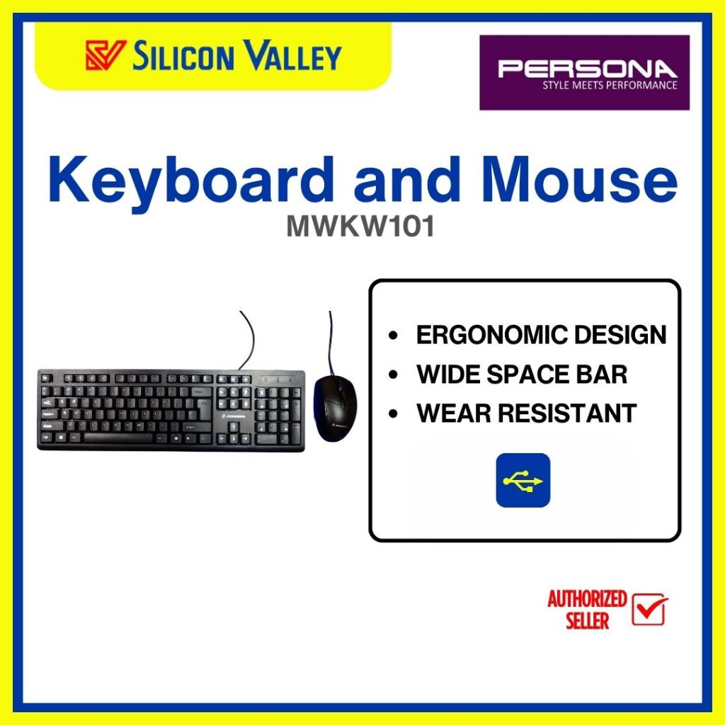 PERSONA WIRED KEYBOARD MWKW101 BLACK | Shopee Malaysia
