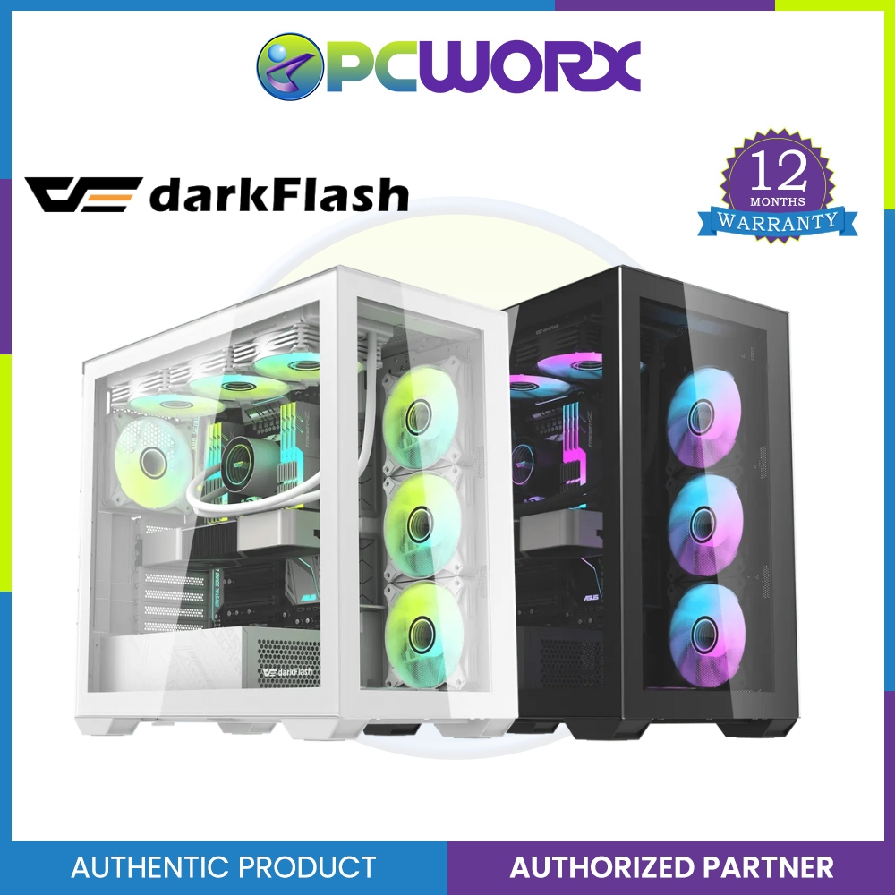 Darkflash DLX4000 Glass Selection PC Case m-ATX + 4 aRGB Fans ...