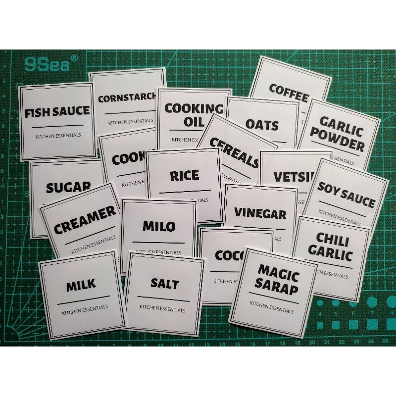 Minimalist Pantry/Bath/ Condiments Label Waterproof Matte Vinyl Sticker ...