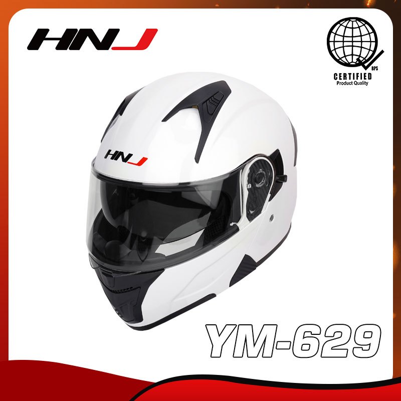 HNJ Motorcycle Helmet YM-629 Open Face Modular Motor Helmets Dual Visor ...