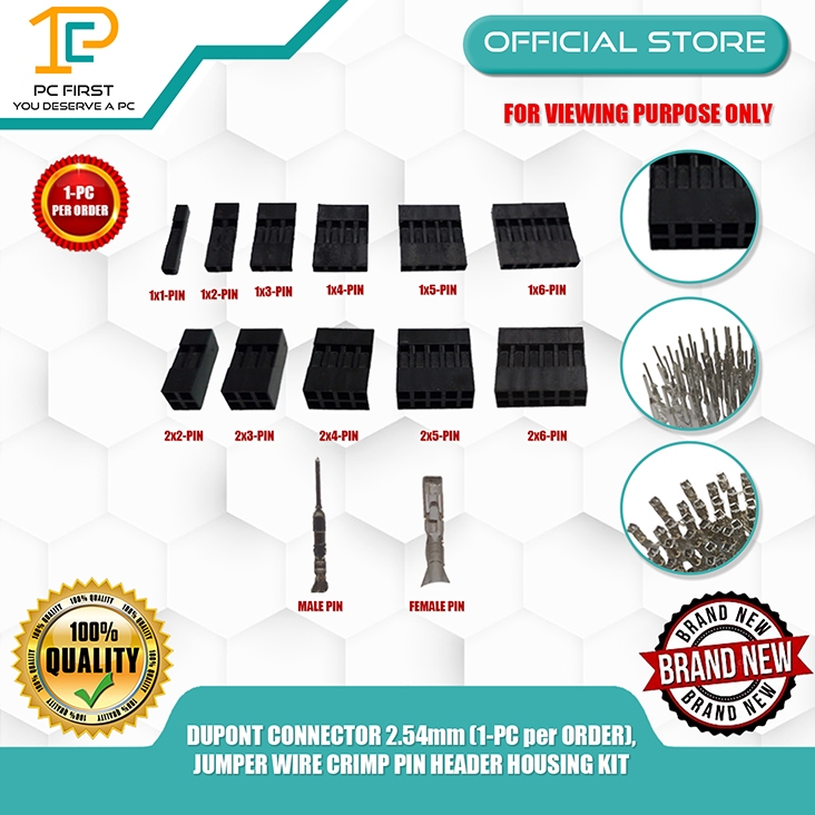 PC FIRST DUPONT CONNECTOR 2.54mm (1-PC per ORDER), JUMPER WIRE CRIMP ...