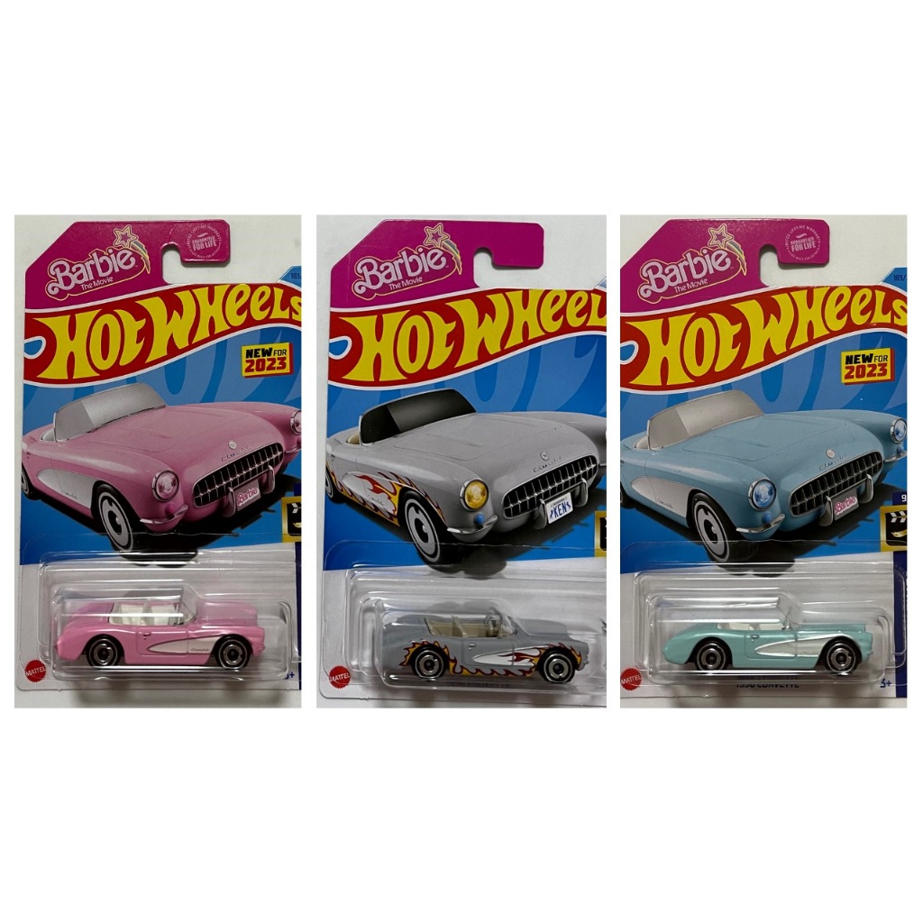 Hot Wheels - HW ScreenTime - Barbie 1956 Corvette Blue, Gray and Pink ...