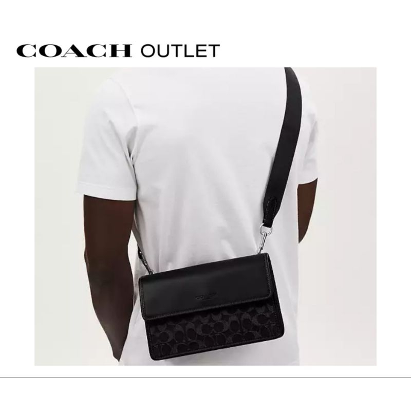 Coach Turner Flap Crossbody in Signature Denim | Shopee Malaysia
