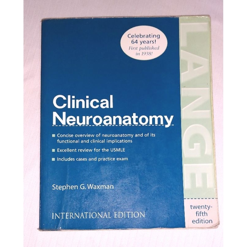 CLINICAL NEUROANATOMY. International Edition. Stephen G. Waxman. 25th ...