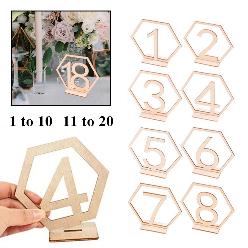 Wooden Table Numbers 10pcs Wedding Table Numbers for Party Wedding ...
