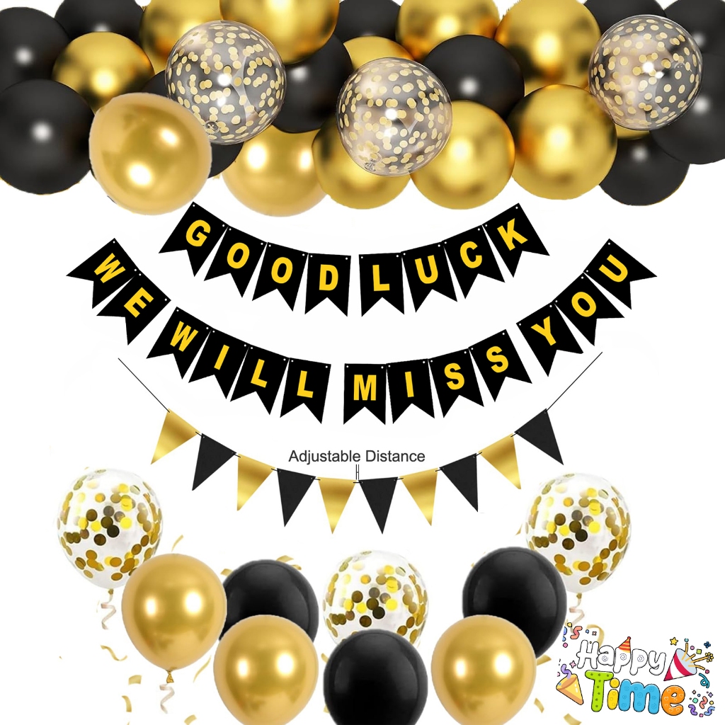 Farewell Party Decoration Backdrop Balloons Decor Retirement We will ...