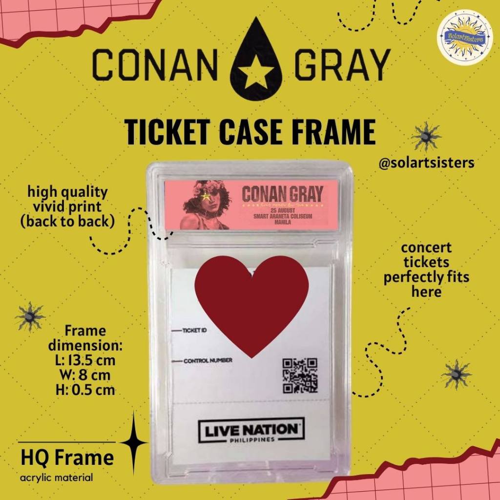CONAN GRAY Found Heaven World Tour Concert Ticket Case Frame Keeper ...