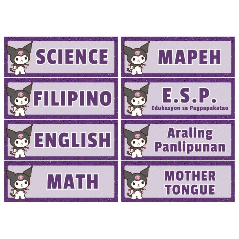 Subject Stickers 8pcs per set / Kuromi / Barbie / Melody / Bini design ...