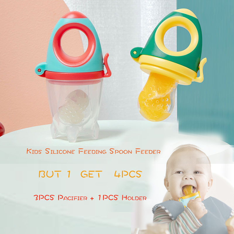 Safety Silicone Feeding Spoon Food Fruit Pacifier for Baby Rice Cereal ...