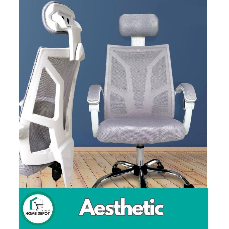 Office Chair 360 Rotating Ergonomic with Adjustable Headrest and Swivel ...