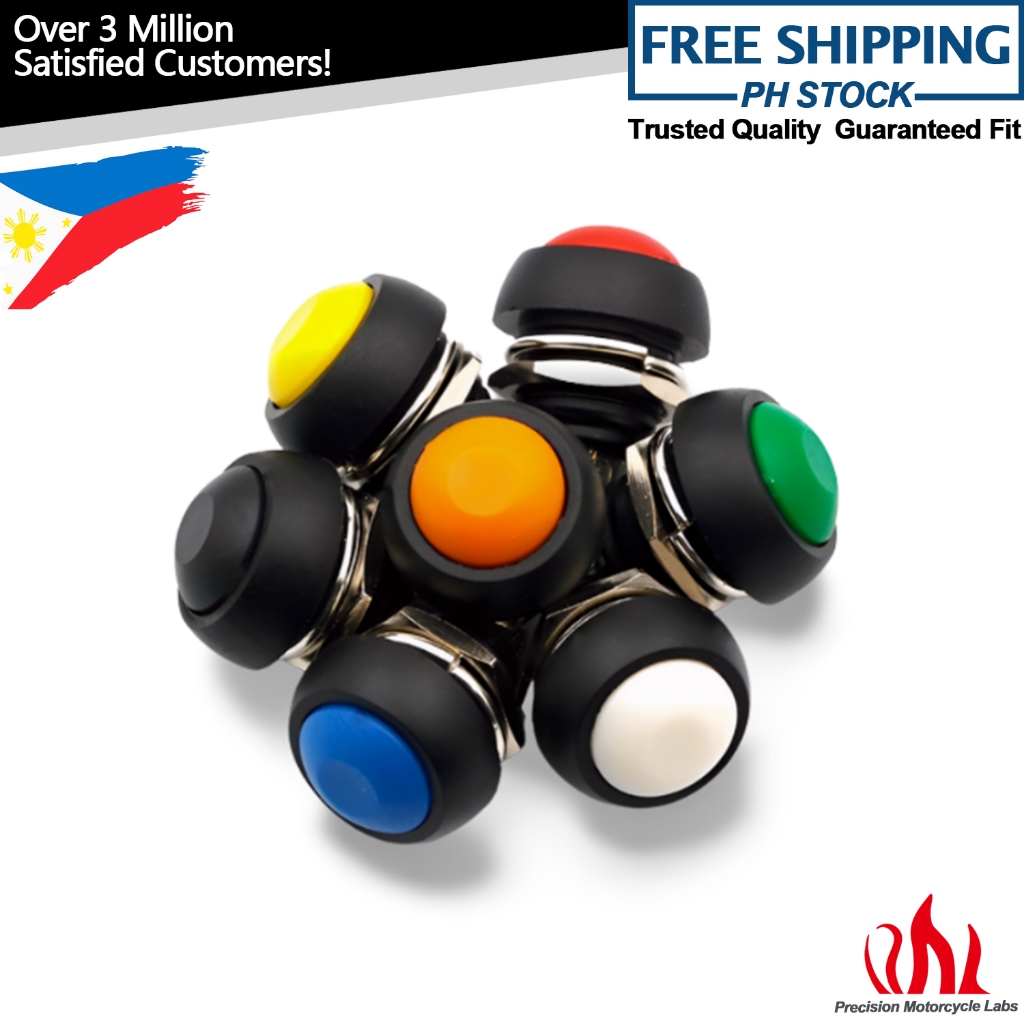 Waterproof Momentary Push Button Switch 12mm Mini Driving Passing Light ...