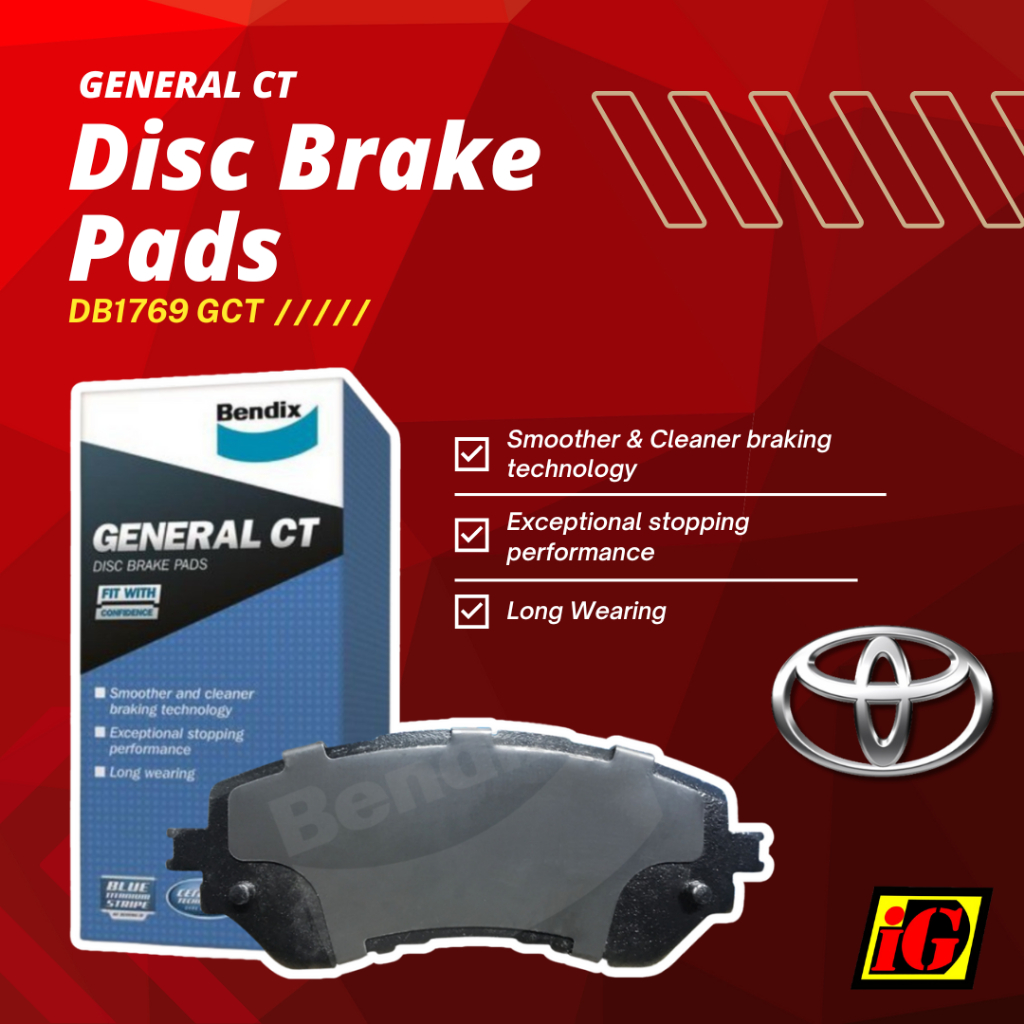 Bendix General CT Disc Brake Pads DB2261 Toyota Vios Yaris (AUP-0397) | Shopee Malaysia