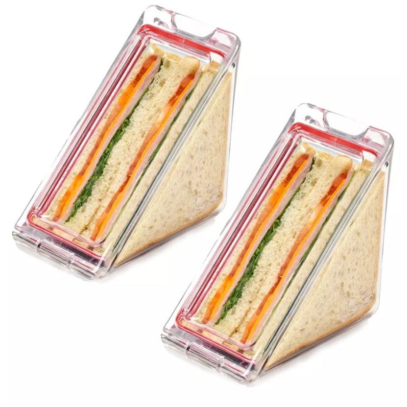 JOIE Reusable Clear Lunch Sandwich Triangle Storage Sandwich Container ...