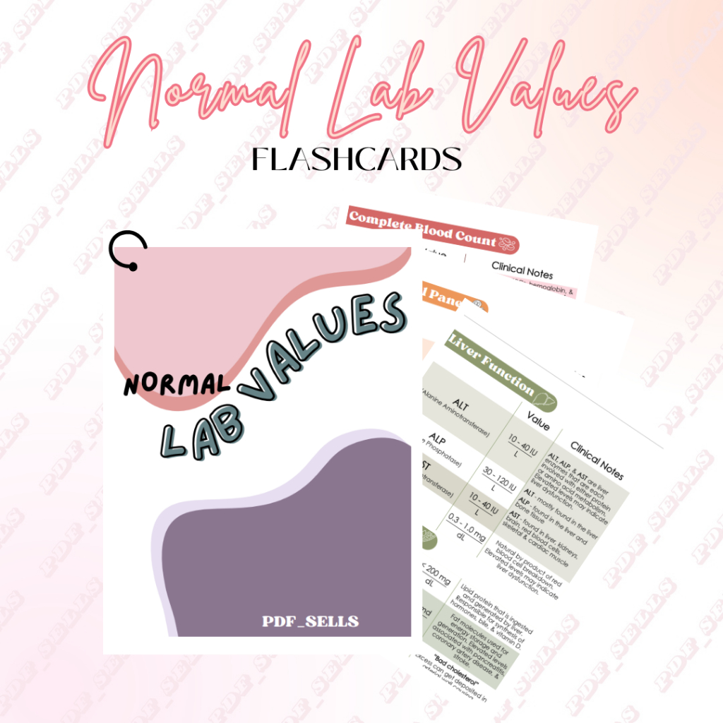 NORMAL LAB VALUE FLASHCARD | Shopee Malaysia