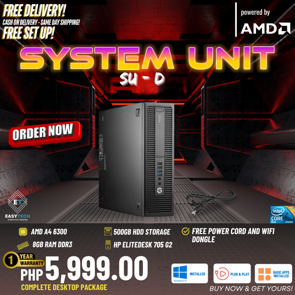 EASYTECH | AMD A4 6300 8GB RAM 500GB HDD System Unit Only - D | Shopee Malaysia