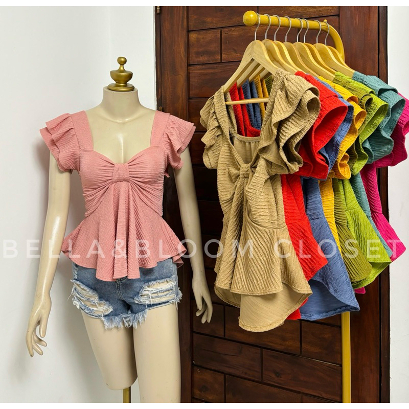 NEW Barbara Sexy Ribbon Peplum Top w/ Ruffles | Trending | Bella&Bloom ...