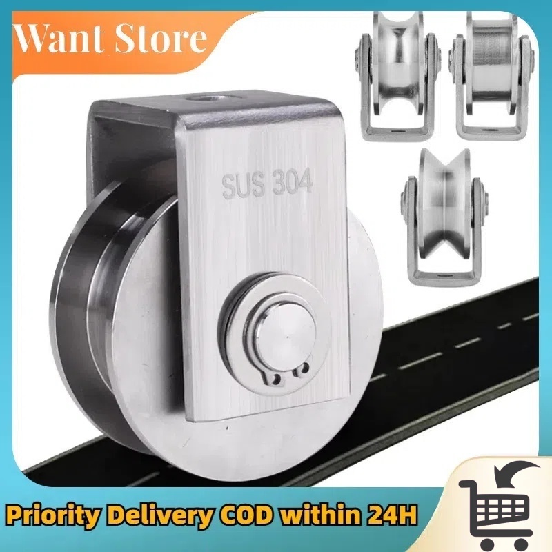304 stainless steel pulley with bearing u/v groove moving pulley ...