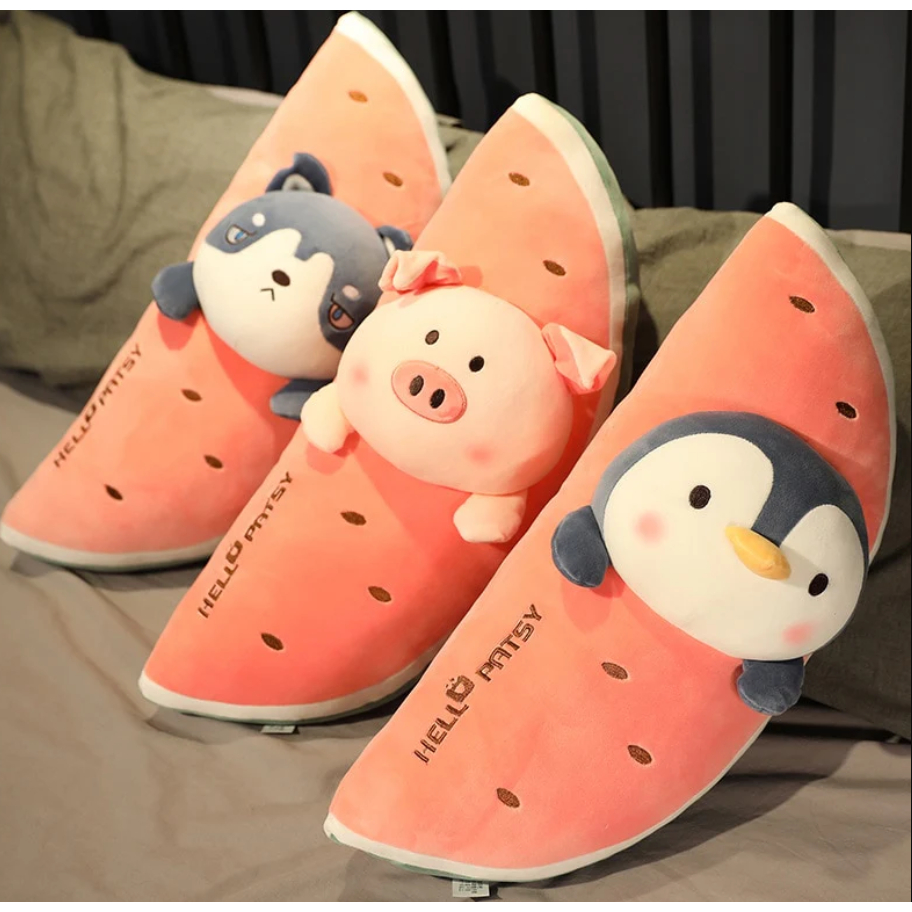 Kawaii Cute Long Fruit Watermelon Animal Plush Stuffed Toy | Shopee ...