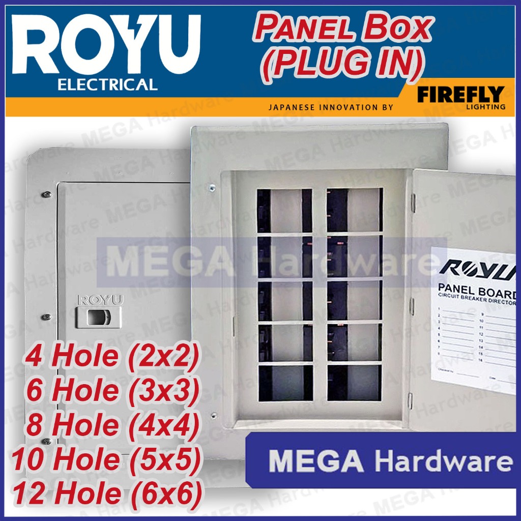 ROYU All Metal Panel Box Board for 2-Pole Plug In Circuit Breakers ...
