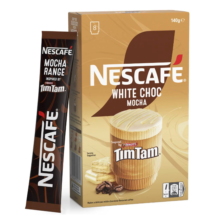 Nescafe White Chocolate Mocha Tim Tam Coffee Sachets 8 Pack (March 2025 ...