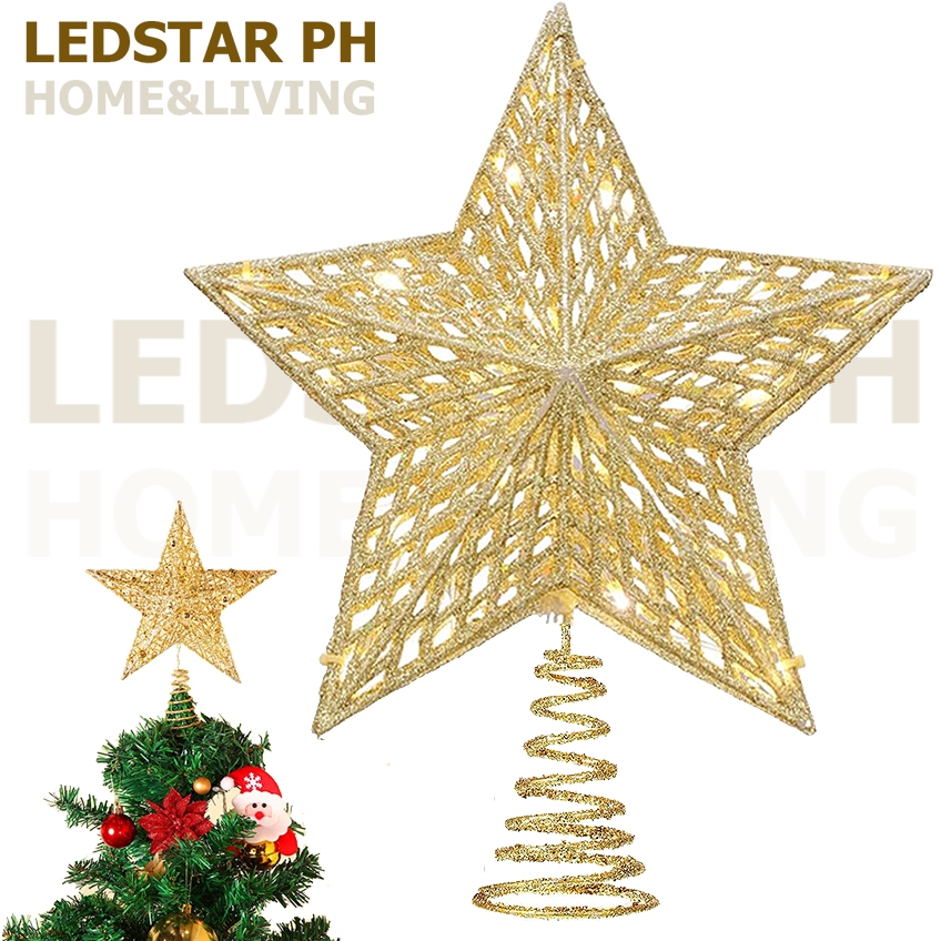 Gold Star Christmas Tree Topper Xmas Holiday Tree Toppers Christmas ...