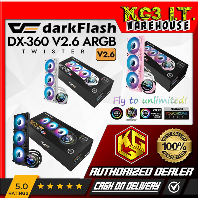 darkFlash DX360 Black 360mm ARGB Radiator Addressable RGB All-in-one ...