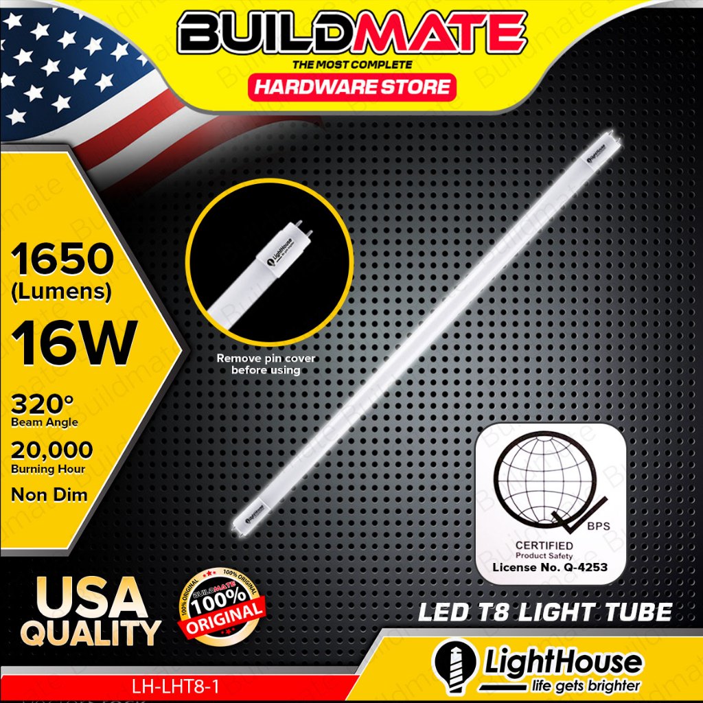 BUILDMATE Lighthouse Fluorescent T8 LED Light Tube 16W | 20W Non-Dim ...